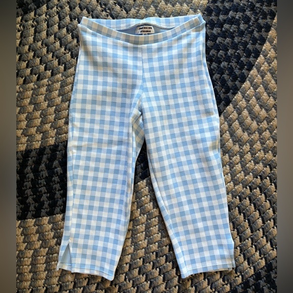 Frankie's Bikinis | Pants & Jumpsuits | New Frankies Bikinis Light Blue And White Checkered ...